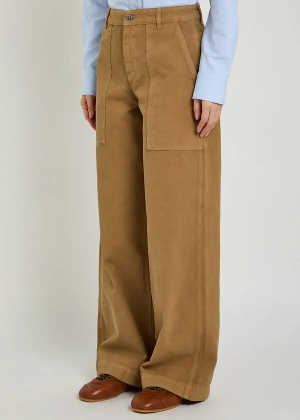 Moncler Wide-leg Canvas Trousers