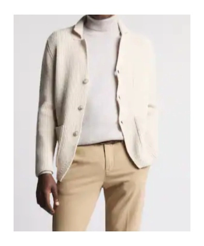 FAY Ribbed Knit Jacket With Shawl Collar