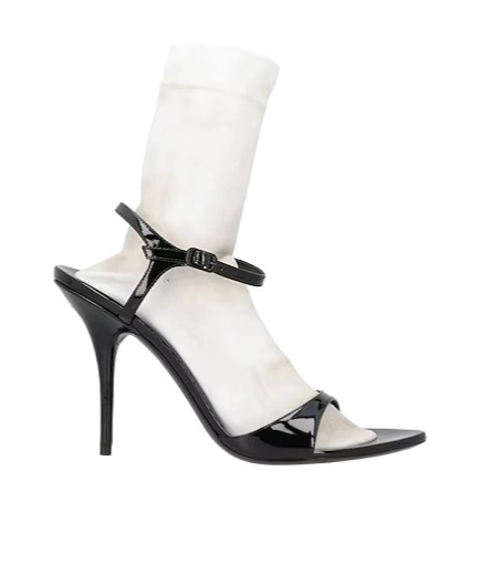 Balenciaga Two-tone Patent Leather Pointed Toe High Heel Sandals