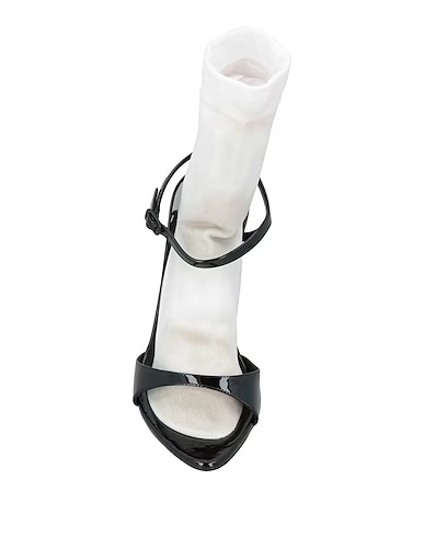 Balenciaga Two-tone Patent Leather Pointed Toe High Heel Sandals