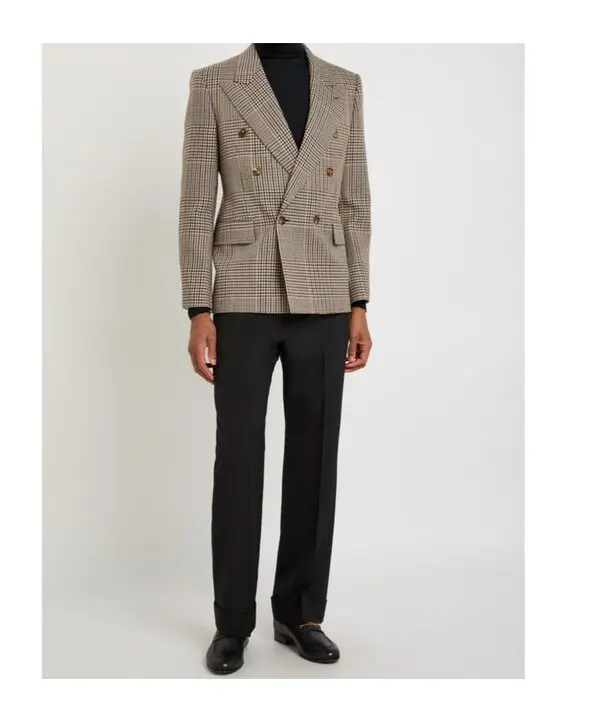 Valentino Garavani Houndstooth Double-breasted Wool Blazer