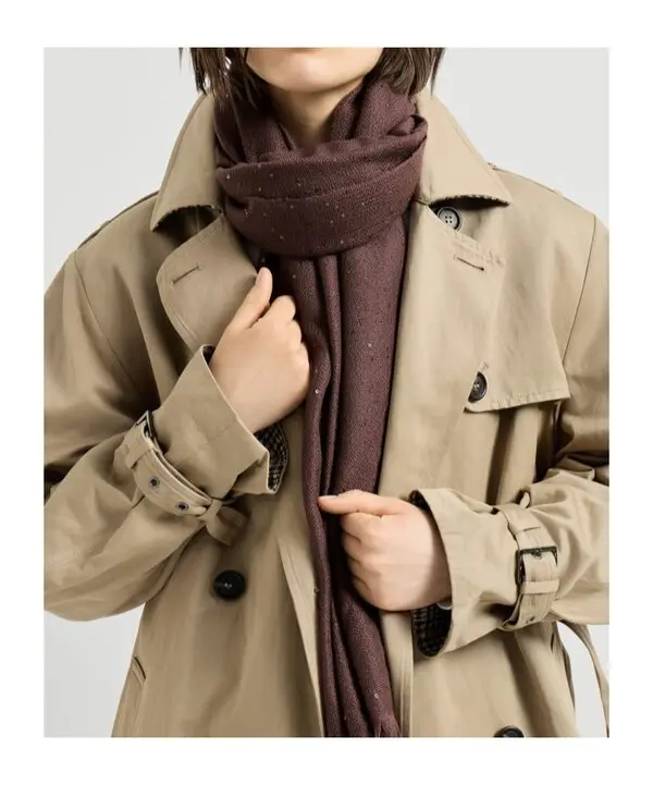 Brunello Cucinelli Cashmere And Silk Diamond Yarn Scarf