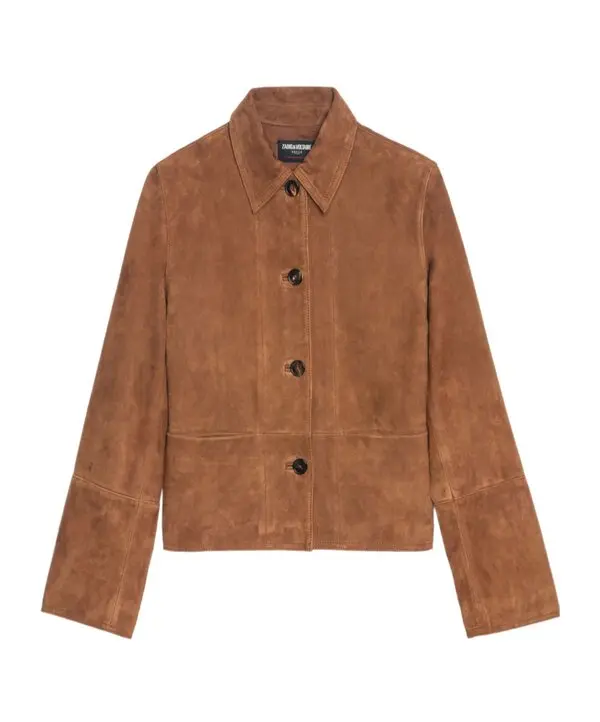 Zadig&Voltaire Lapel Long Sleeve Leather Jacket