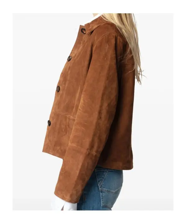 Zadig&Voltaire Lapel Long Sleeve Leather Jacket