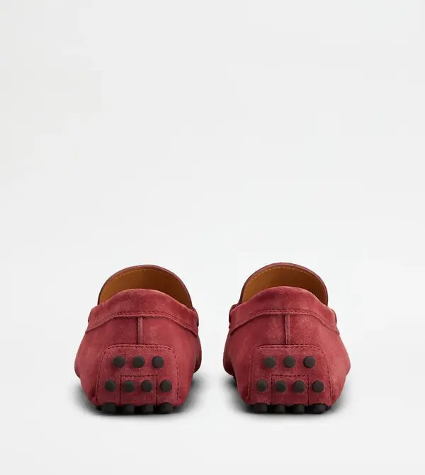 TOD'S Suede Round Toe Loafers With Signature Rubber Sole