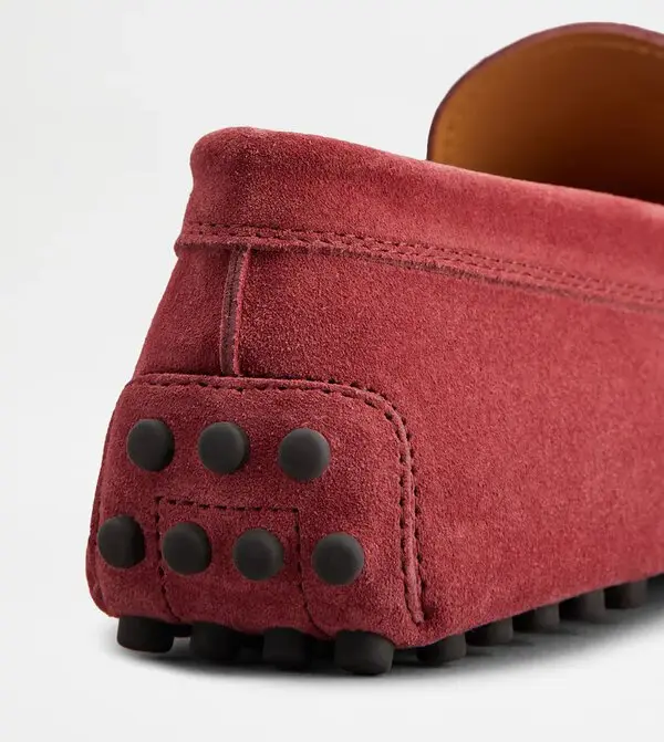 TOD'S Suede Round Toe Loafers With Signature Rubber Sole