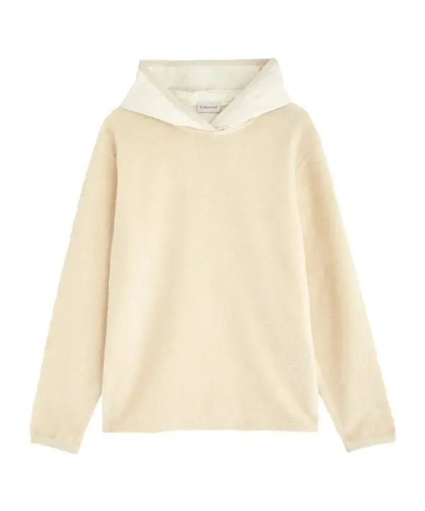 Moncler Logo Hooded Faux Fur Sweatshirt