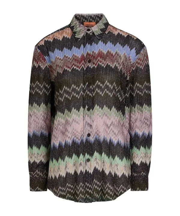 Missoni Snake-pattern Metallic-knit Shirt