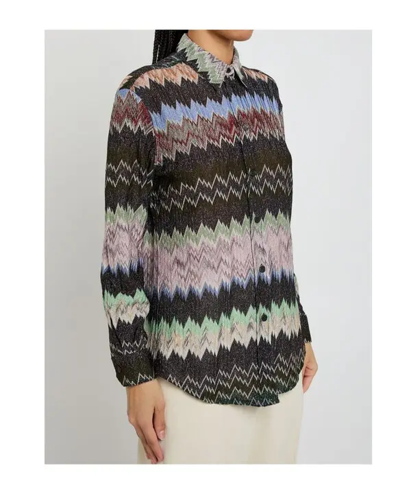 Missoni Snake-pattern Metallic-knit Shirt