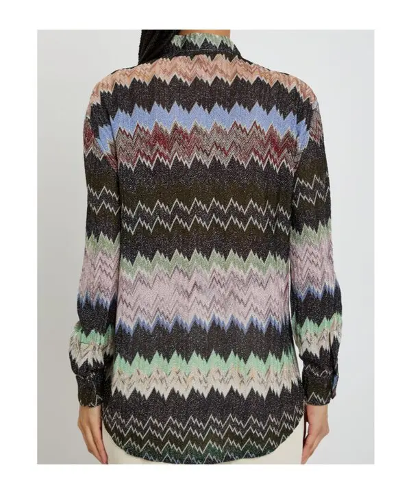 Missoni Snake-pattern Metallic-knit Shirt