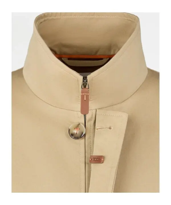 TOD'S High-neck Gabardine Trench Coat