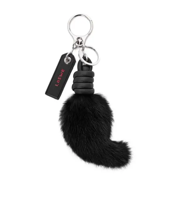 Loewe Lion Tail Charm In Mink And Calfskin