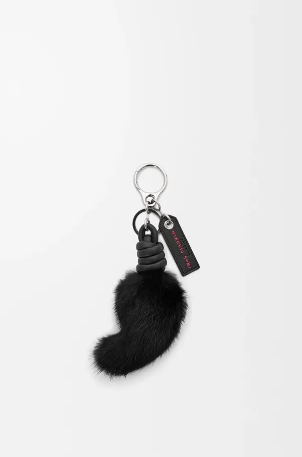 Loewe Lion Tail Charm In Mink And Calfskin