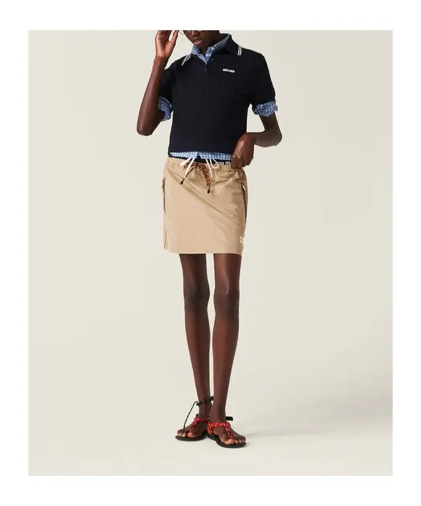 Miu Miu Technical Fabric Mini Skirt