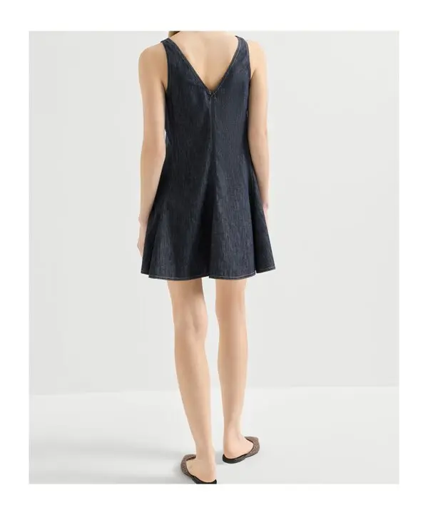 Brunello Cucinelli Cotton Denim-effect Twill Mini Dress