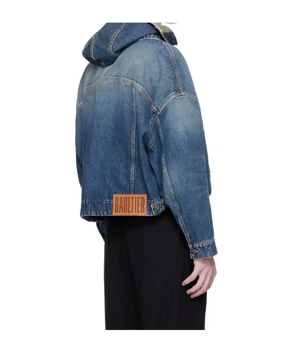 JEAN PAUL GAULTIER Denim Layered Jacket With Hood