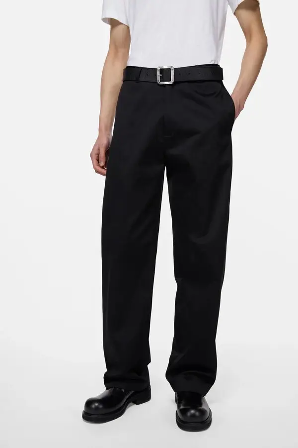 Acne Studios Cotton Satin Loose Fit Trousers