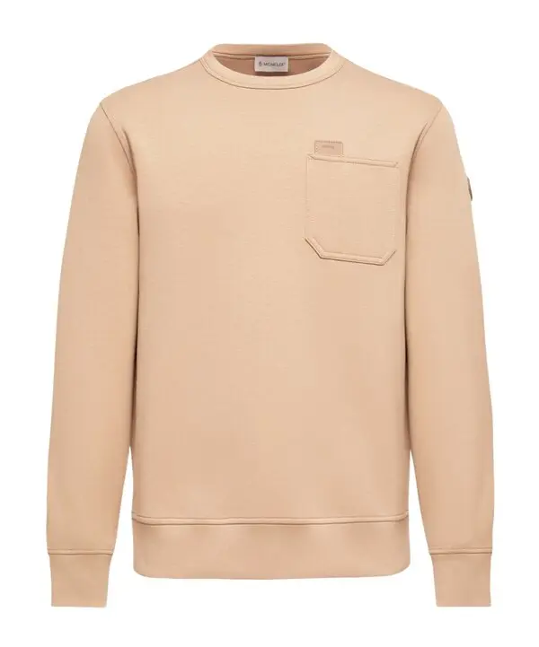 Moncler Leather Logo Tag Cotton Blend Sweatshirt