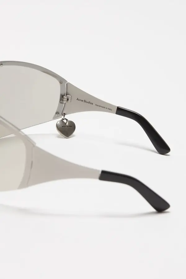 Acne Studios Logo Charm Shield Frame Sunglasses