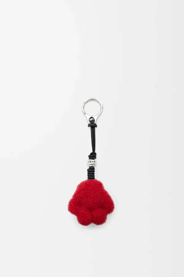 Loewe Paw Charm In Shearling And Calfskin