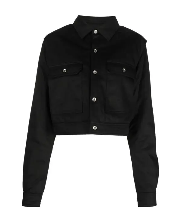 Rick Owens Cropped Jacket With Cutout Sleeves