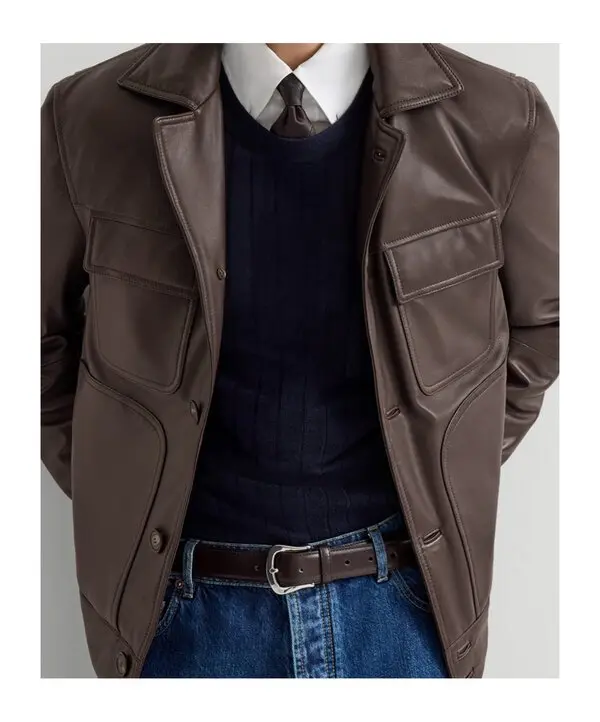 Brunello Cucinelli Nappa Leather Outerwear Jacket With Thermore Padding