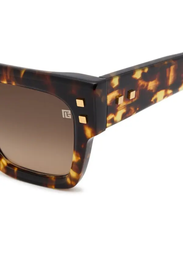 Balmain B-army Rectangle-frame Sunglasses