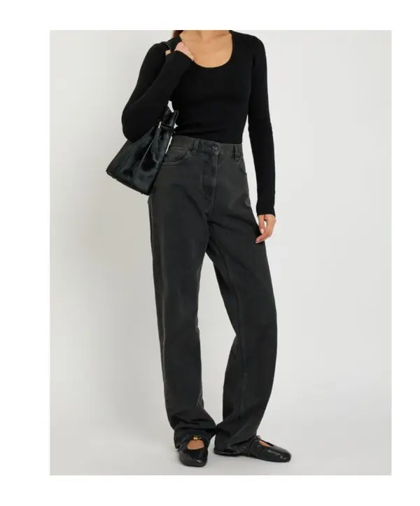 TOTEME Scoop Neck Stretch-wool Long Sleeve Top
