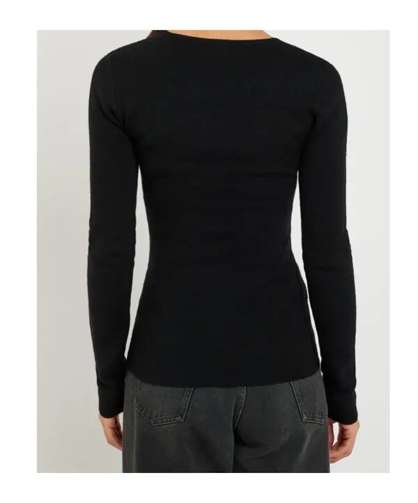 TOTEME Scoop Neck Stretch-wool Long Sleeve Top