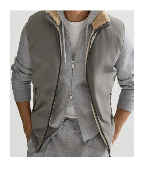 Brunello Cucinelli Waxed Techno-cotton Down Vest With Detachable Hood