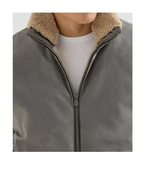 Brunello Cucinelli Waxed Techno-cotton Down Vest With Detachable Hood