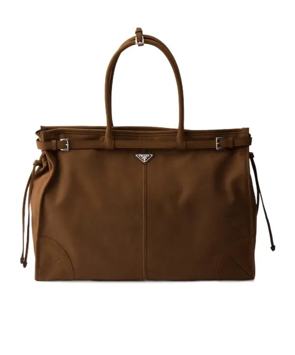 Prada Bonnie Nubuck Leather Tote Bag - Cocoa Brown