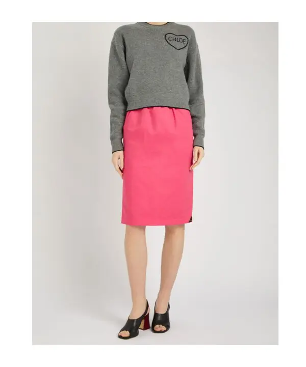 Chloé Logo Embroidered Wool And Cashmere-blend Jumper