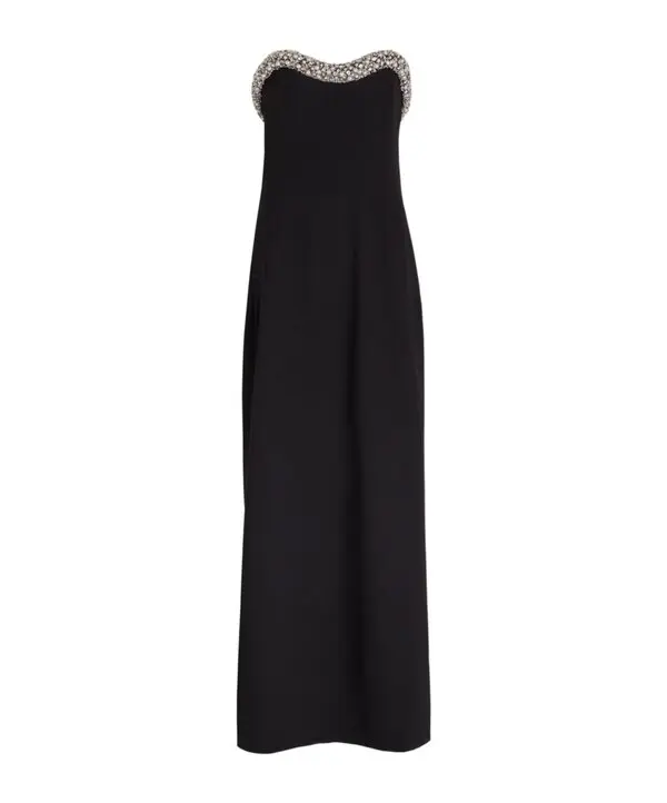 Simkhai Riona Embellished Strapless Crepe Gown - Black