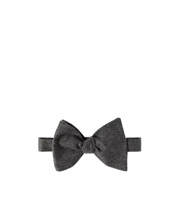 Brunello Cucinelli Cashmere And Silk Lightweight Flannel Bow Tie - Black