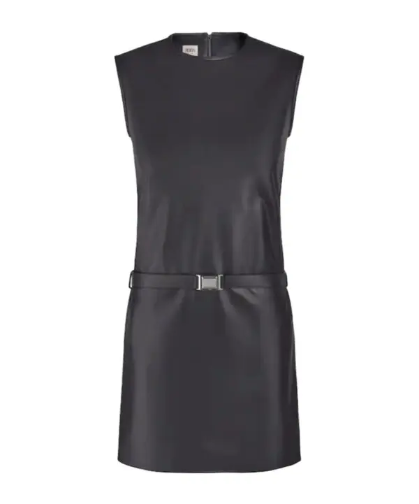 TOD'S Belted Leather Mini Dress