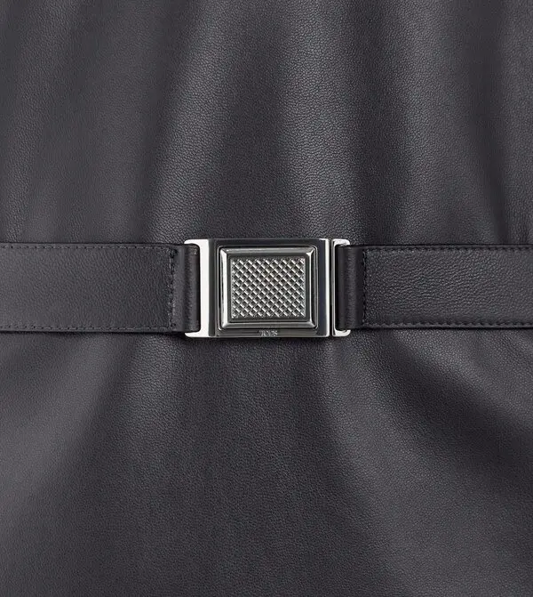 TOD'S Belted Leather Mini Dress