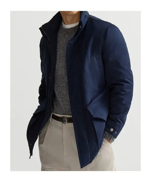 Brunello Cucinelli Water-resistant Microfiber Parka With Thermore Padding And Packable Hood