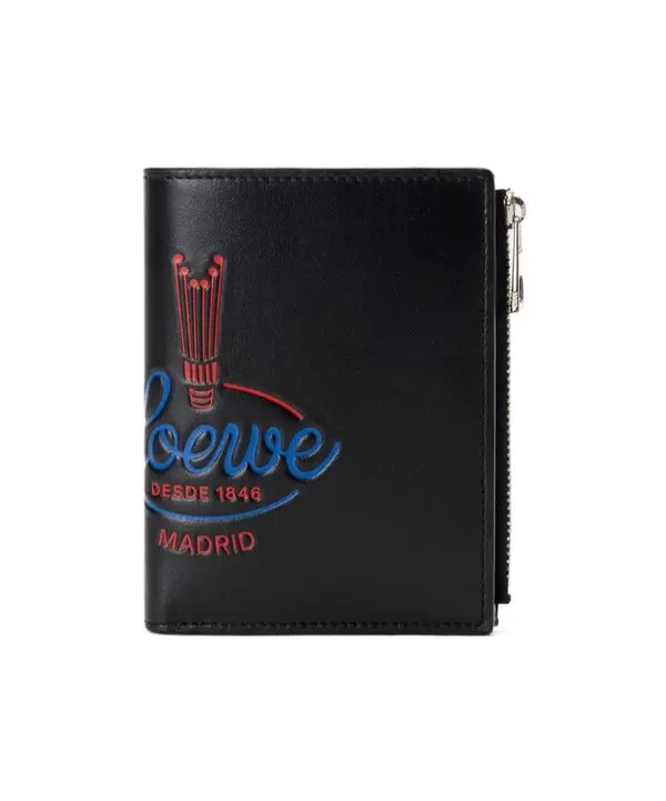 Loewe Slim Compact Wallet In Shiny Calfskin