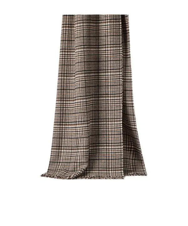 Brunello Cucinelli Cashmere Prince Of Wales Scarf - Brown