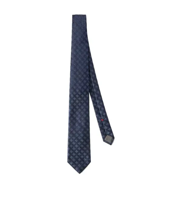 Brunello Cucinelli Silk Tie With Geometric Floral Pattern