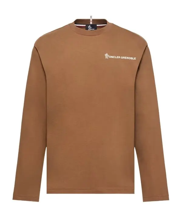 Moncler Logo Long Sleeve Cotton T-shirt