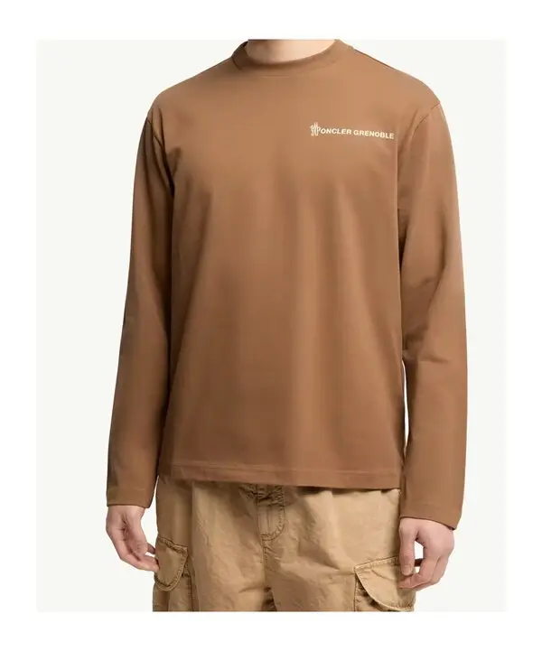 Moncler Logo Long Sleeve Cotton T-shirt