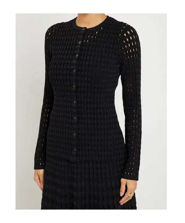 Simkhai Mabel Textured Cut-out Knit Top
