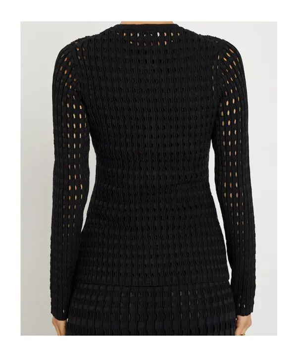 Simkhai Mabel Textured Cut-out Knit Top