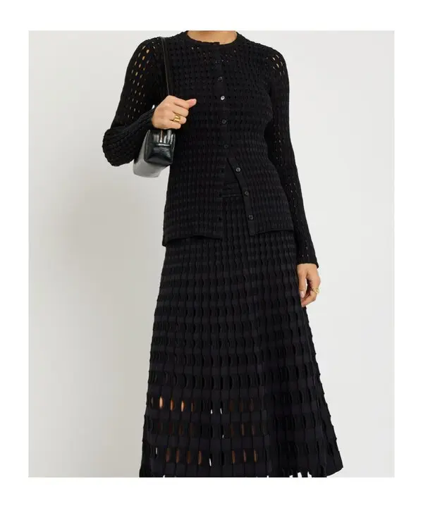 Simkhai Mabel Textured Cut-out Knit Top