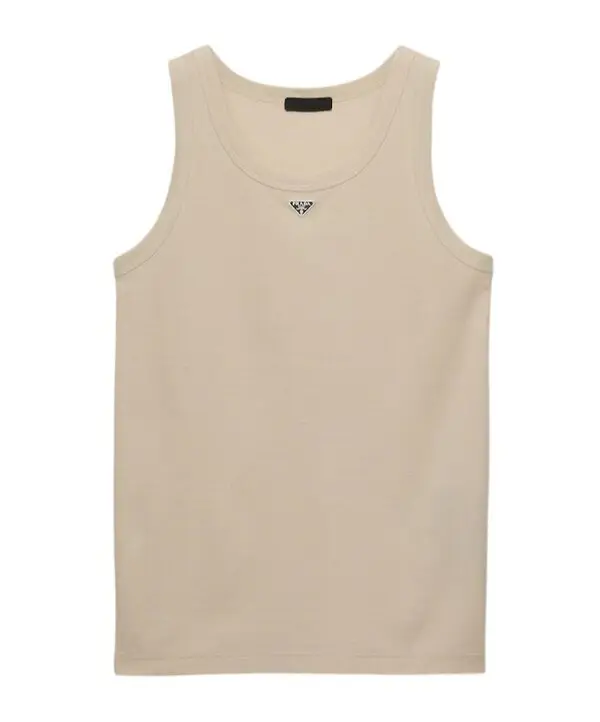 Prada Cotton Tank Top - Limestone
