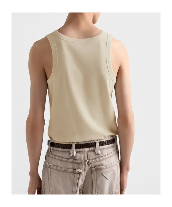 Prada Cotton Tank Top - Limestone