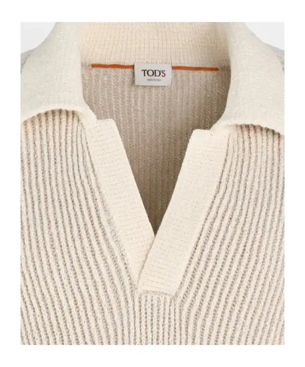 TOD'S Ribbed V-neck Sweater