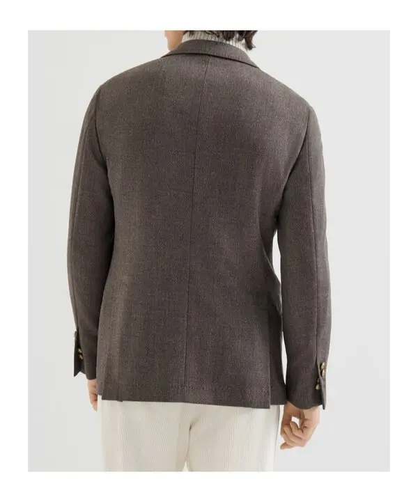Brunello Cucinelli Mouliné Virgin Wool Twill Deconstructed Cavallo Blazer